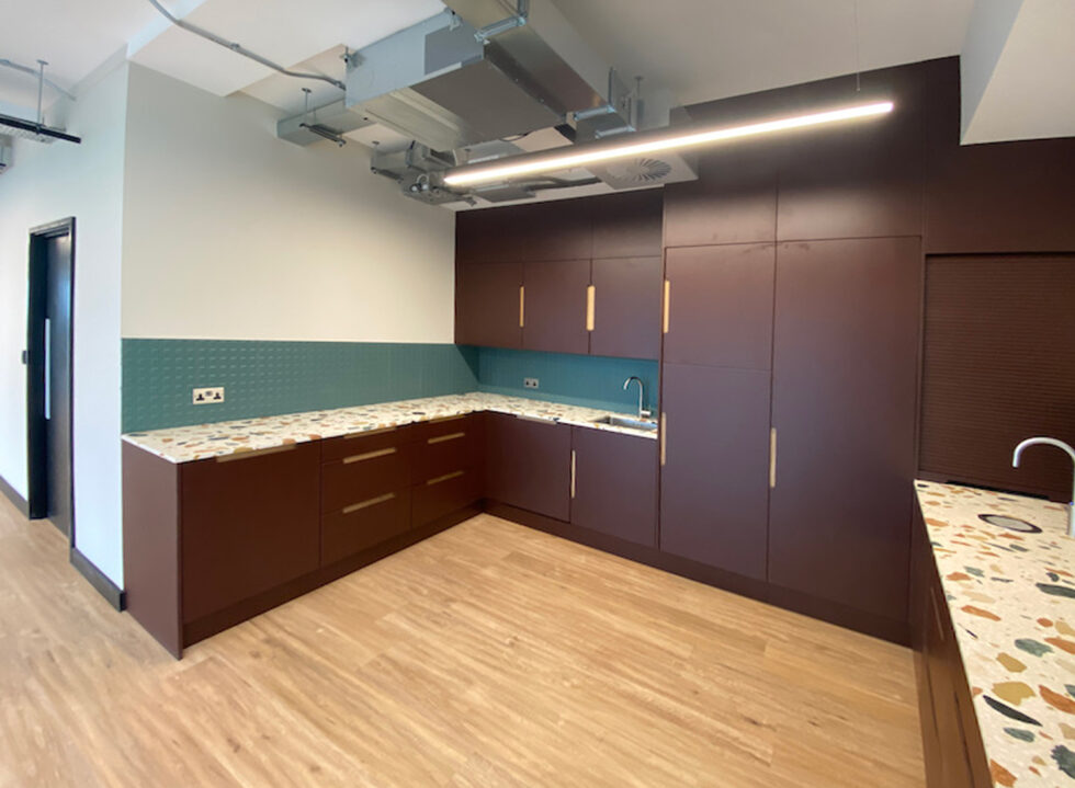 Bespoke, design lead Kitchenette for commercial offices